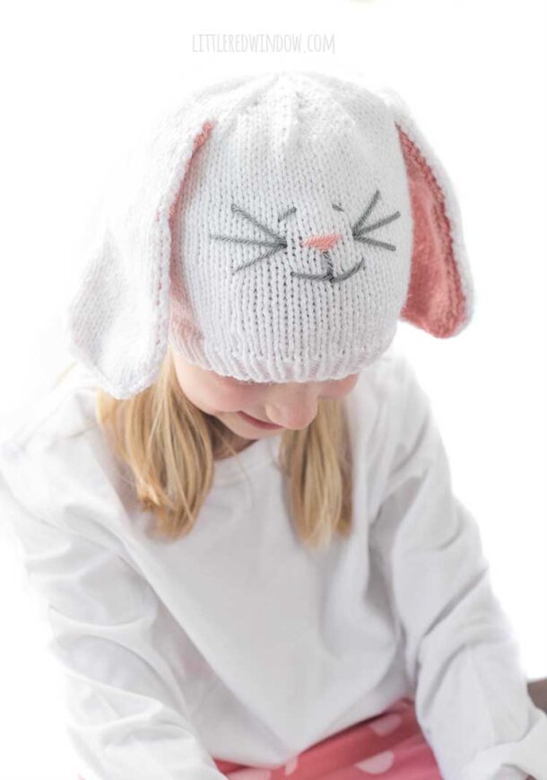 Floppy Bunny Hat Knitting Pattern - Little Red Window