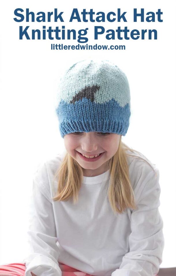 Shark Attack Hat Knitting Pattern - Little Red Window