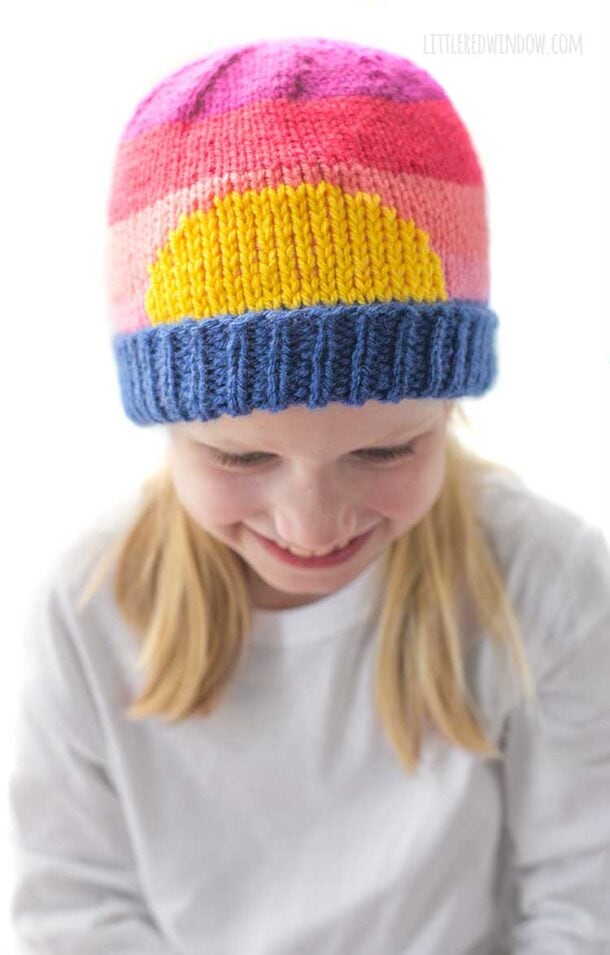 Sunrise Sunset Hat Knitting Pattern - Little Red Window