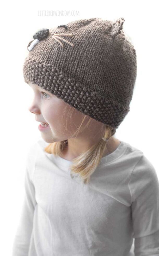 Busy Beaver Hat Knitting Pattern - Little Red Window