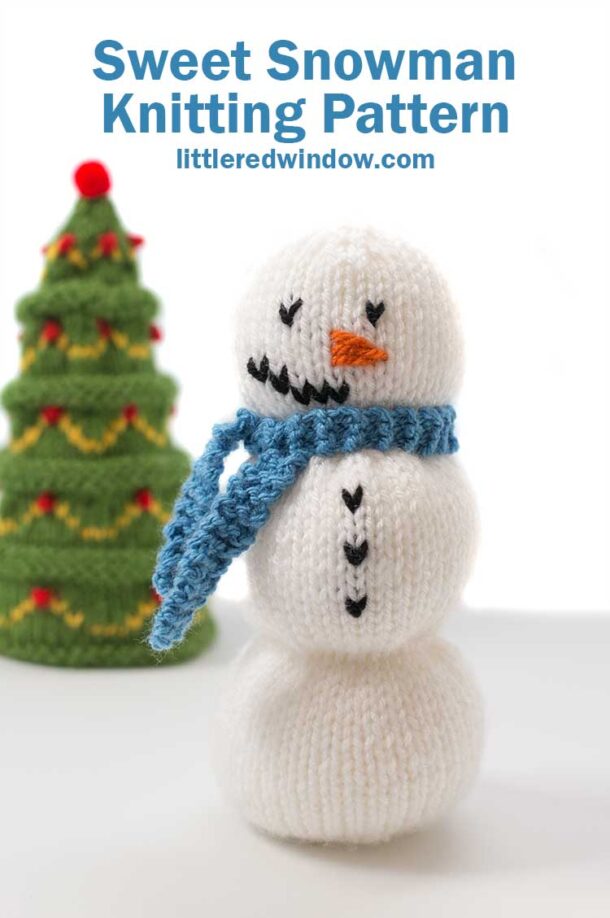 Sweet Snowman Knitting Pattern - Little Red Window