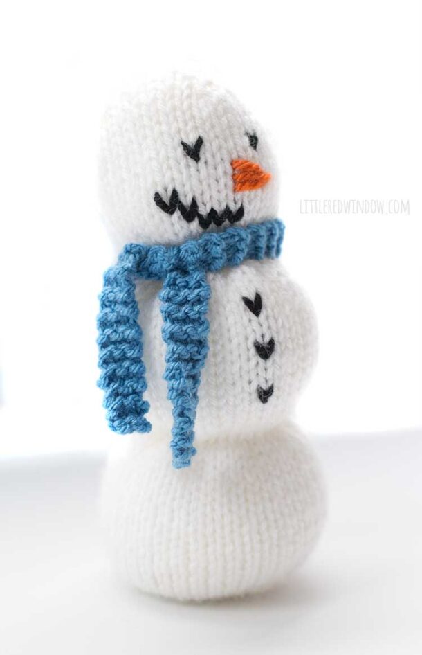 Sweet Snowman Knitting Pattern - Little Red Window