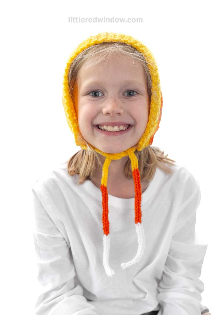 Candy Corn Bonnet Knitting Pattern - Little Red Window