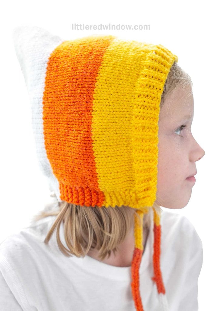 Candy Corn Bonnet Knitting Pattern - Little Red Window