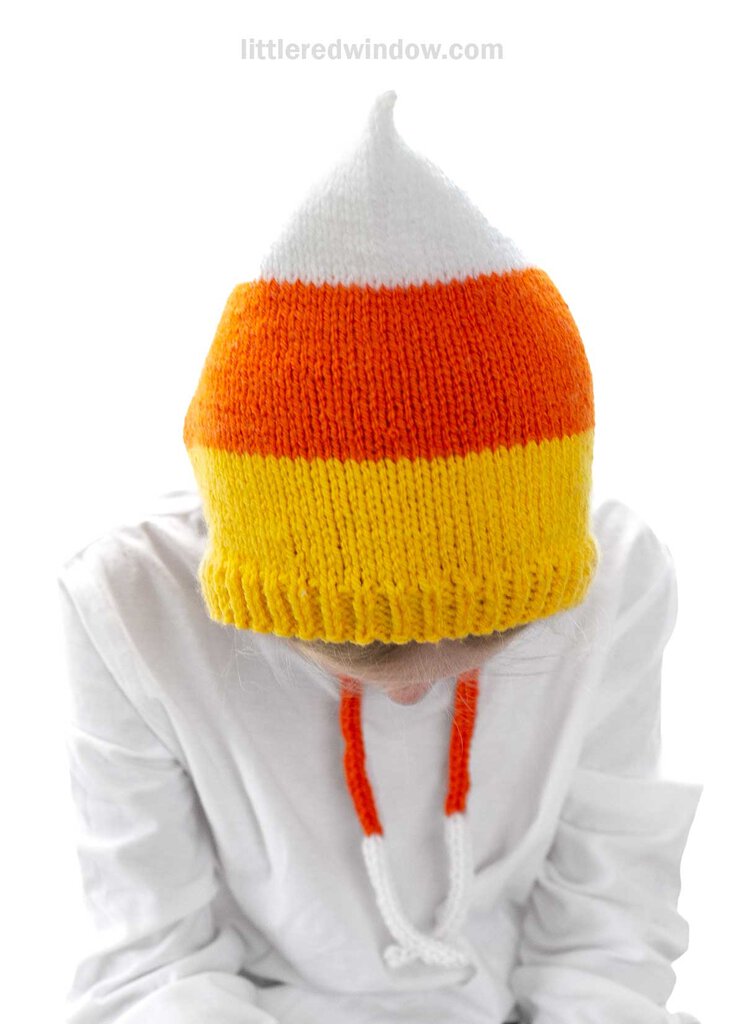 Candy Corn Bonnet Knitting Pattern - Little Red Window