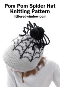 Pom Pom Spider Hat Knitting Pattern - Little Red Window