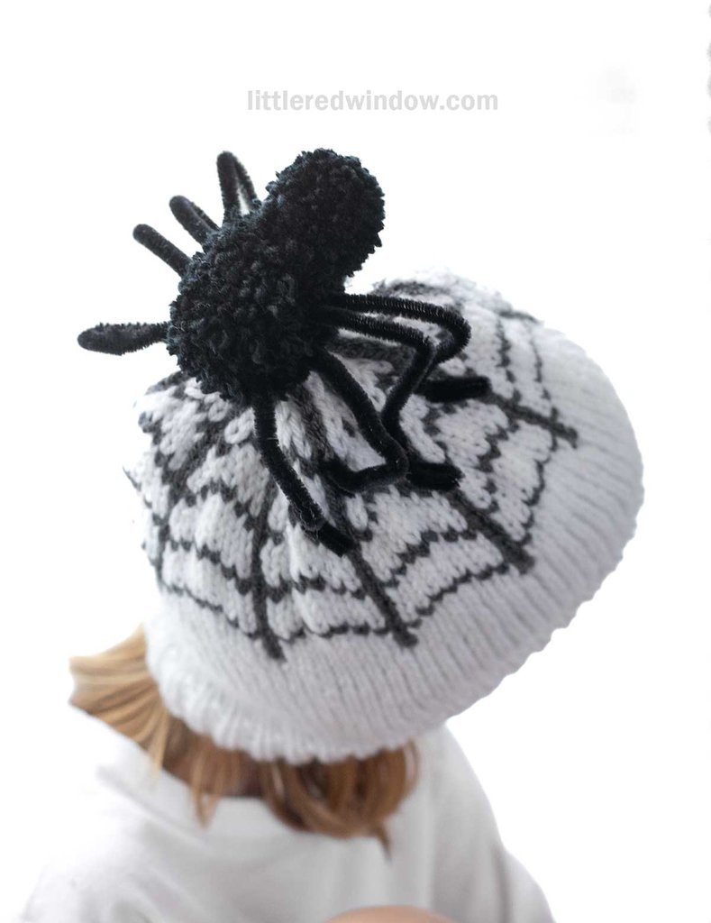 Pom Pom Spider Hat Knitting Pattern - Little Red Window
