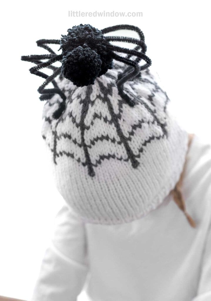 Pom Pom Spider Hat Knitting Pattern - Little Red Window