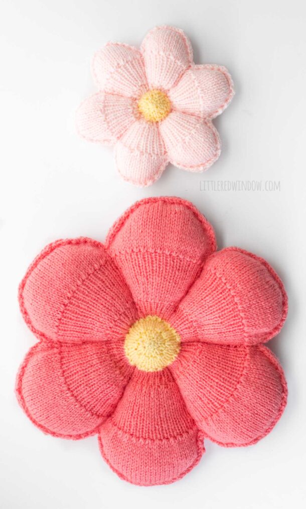 Flower Pillow Knitting Pattern - Little Red Window