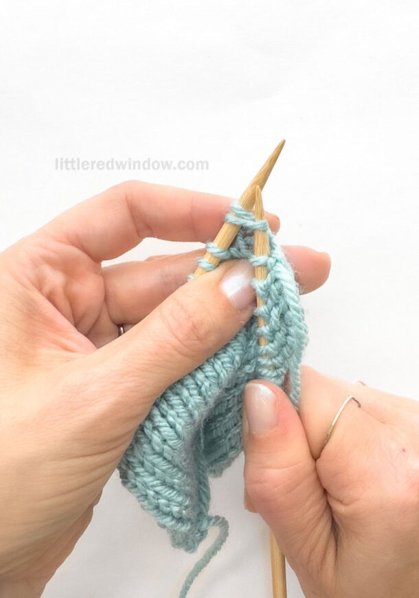 Learn to Knit - Left Twist (LT) and Right Twist (RT) - Little Red Window
