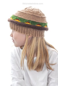 Hamburger Hat Knitting Pattern - Little Red Window