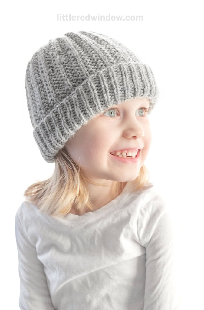 Reversible Rib Hat Knitting Pattern - Little Red Window