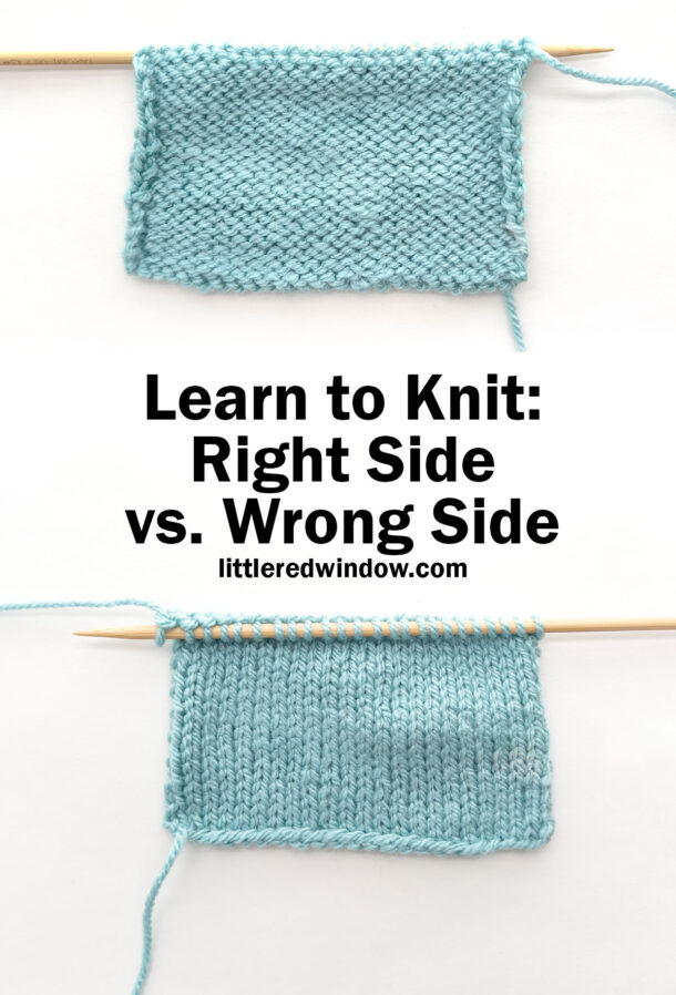 Learn to Knit: Right Side vs. Wrong Side - Which is Which? - Little Red ...