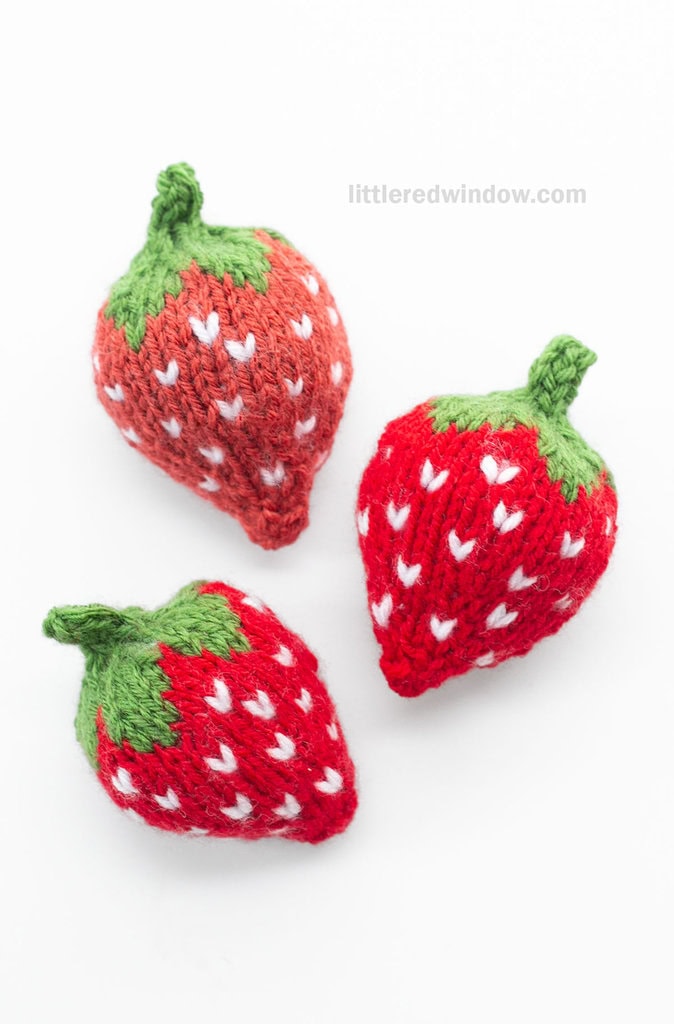 Spring Strawberry Knitting Pattern - Little Red Window