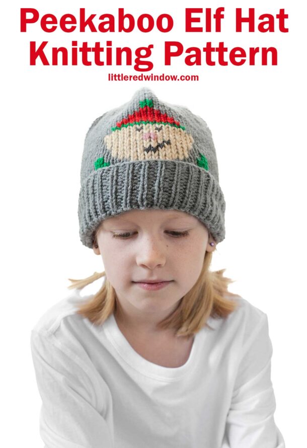 Peekaboo Elf Hat Knitting Pattern - Little Red Window