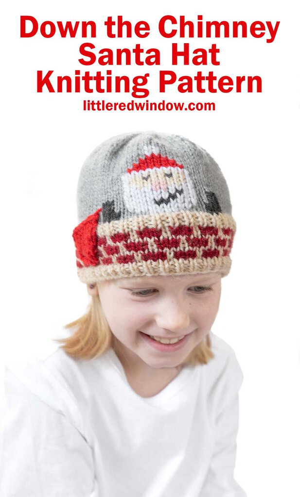 Down the Chimney Santa Hat Knitting Pattern - Little Red Window