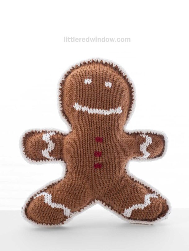 Gingerbread House and Gingerbread Man Knitting Patterns - Little Red Window
