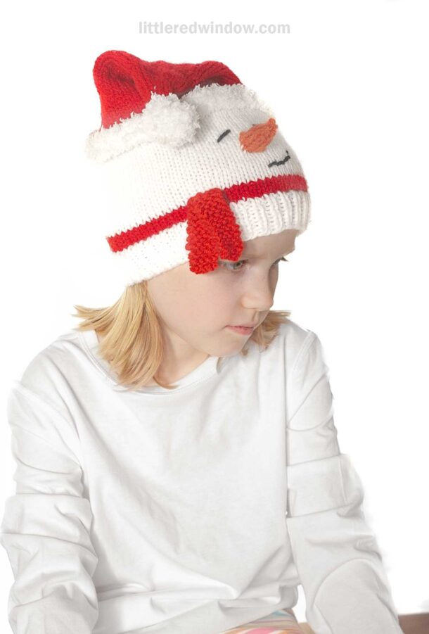 Santa Snowman Hat Knitting Pattern - Little Red Window