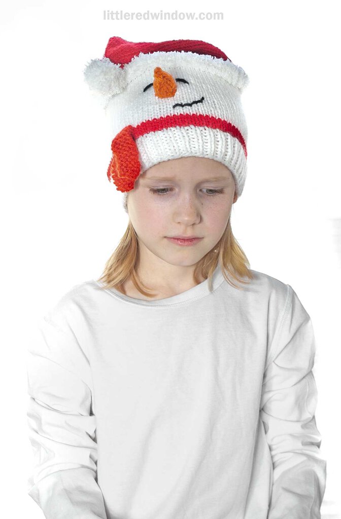 Santa Snowman Hat Knitting Pattern - Little Red Window