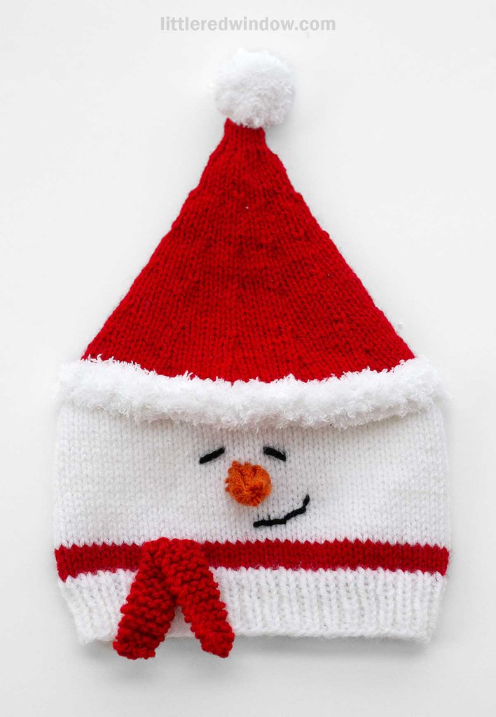 Santa Snowman Hat Knitting Pattern - Little Red Window