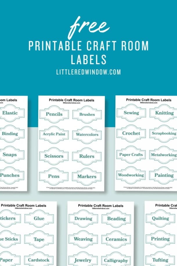 Free Printable Craft Room Labels - Little Red Window