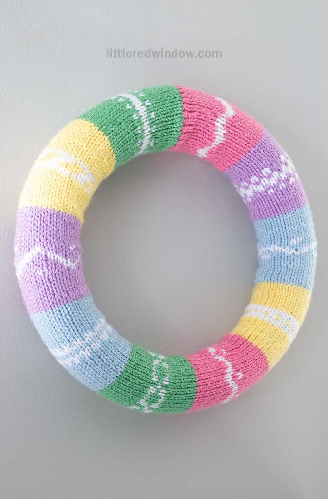 Springtime Easter Wreath Knitting Pattern - Little Red Window