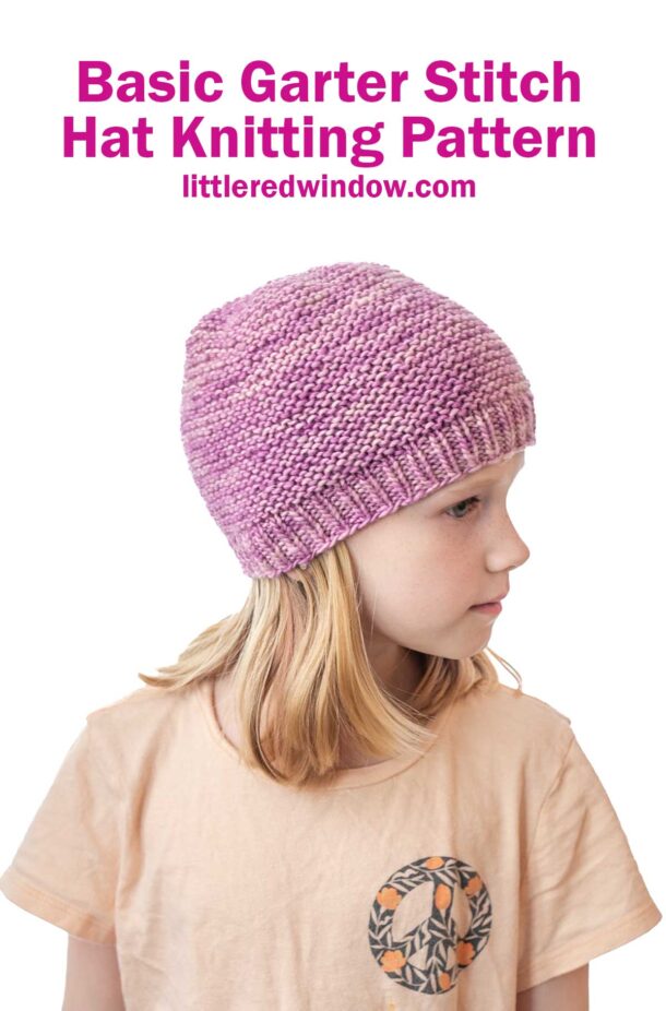 Easy Basic Garter Stitch Hat Knitting Pattern - Little Red Window
