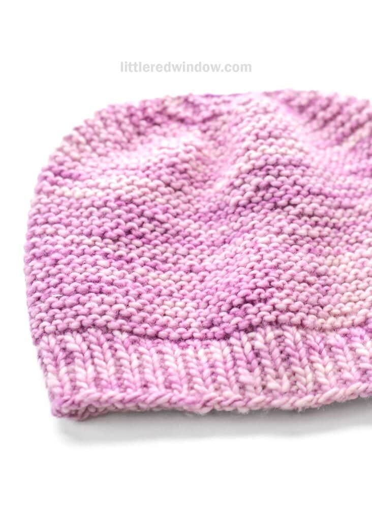 Easy Basic Garter Stitch Hat Knitting Pattern - Little Red Window