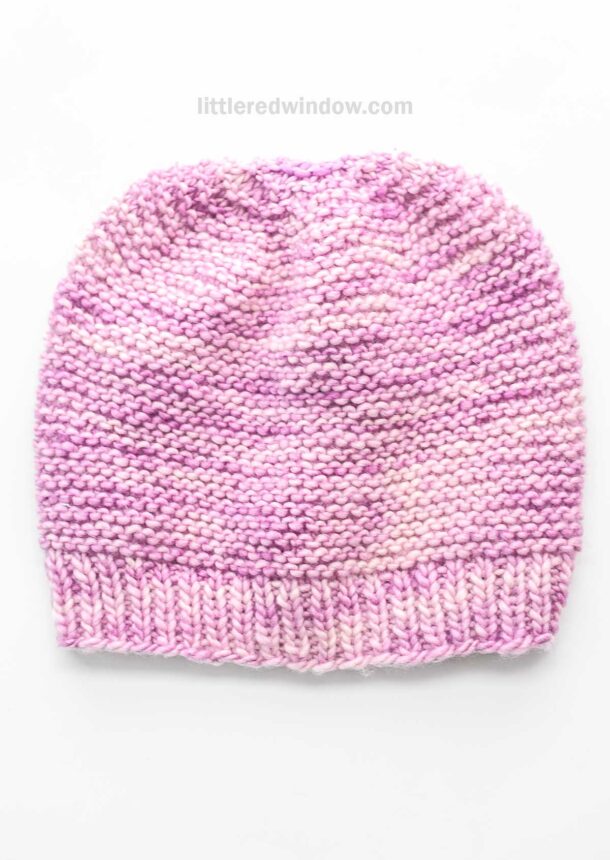 Easy Basic Garter Stitch Hat Knitting Pattern - Little Red Window