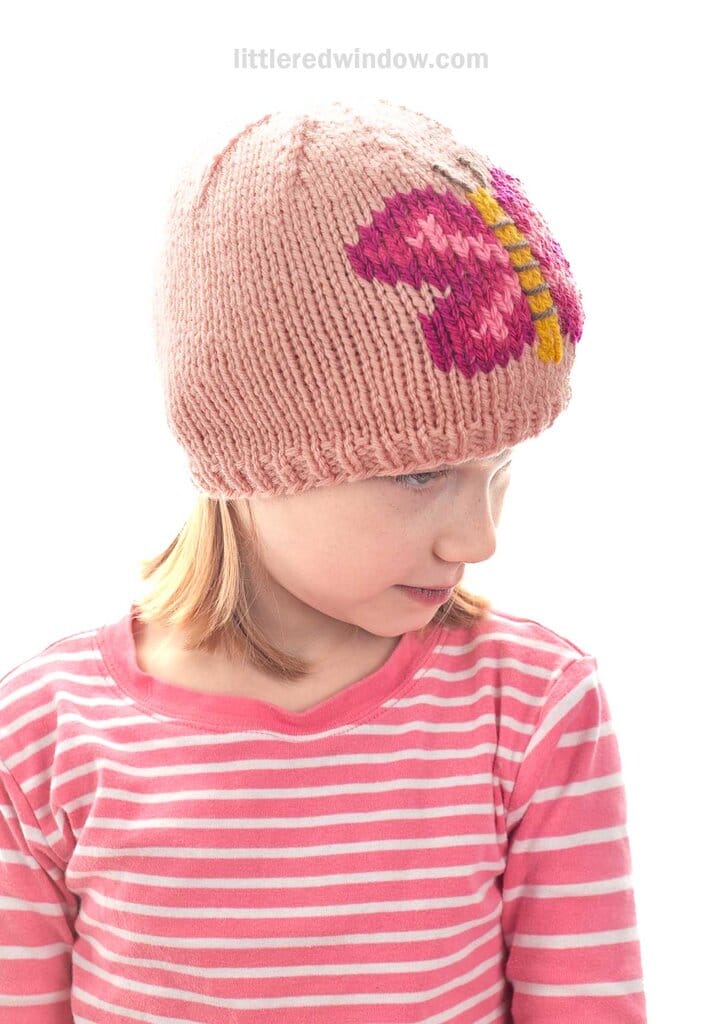 Bold Butterfly Hat Knitting Pattern - Little Red Window