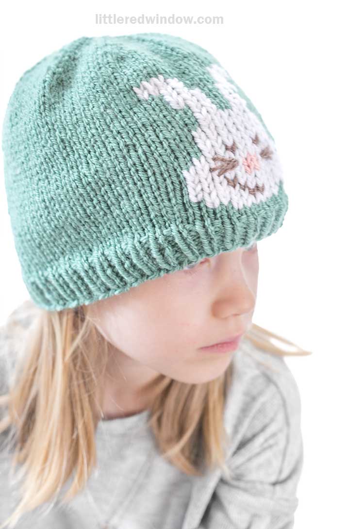 Happy Easter Bunny Hat Knitting Pattern - Little Red Window