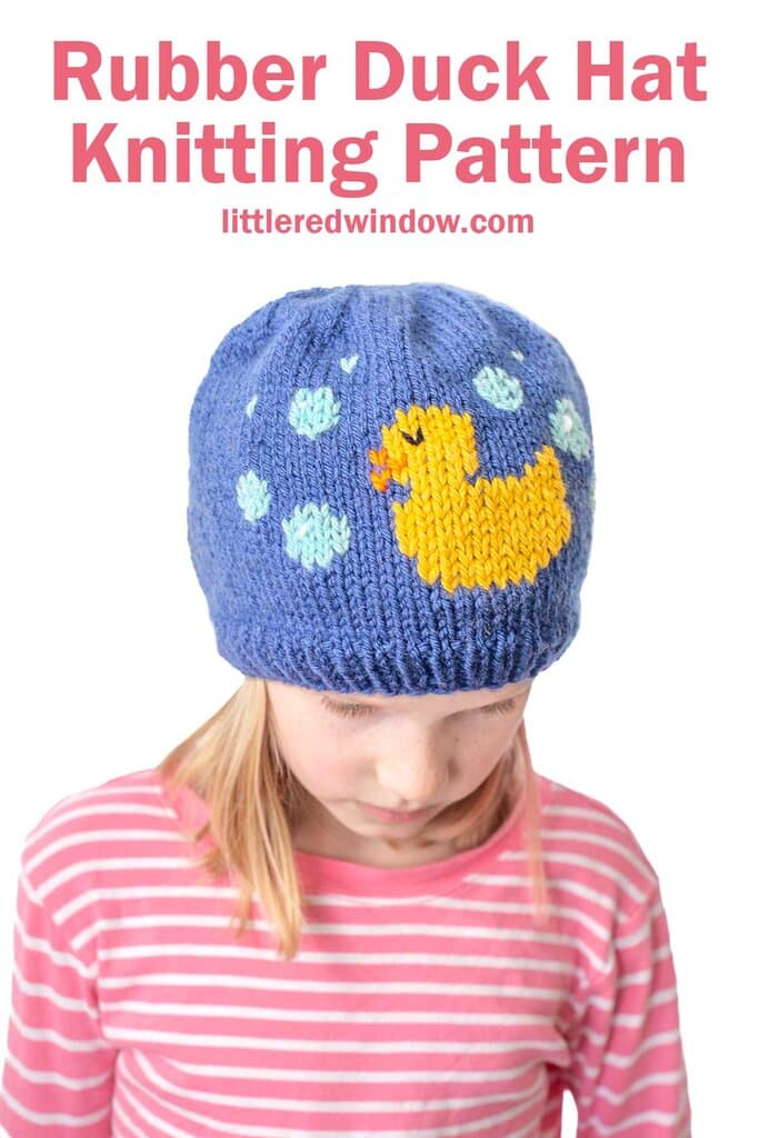 Rubber Duck Hat Knitting Pattern - Little Red Window