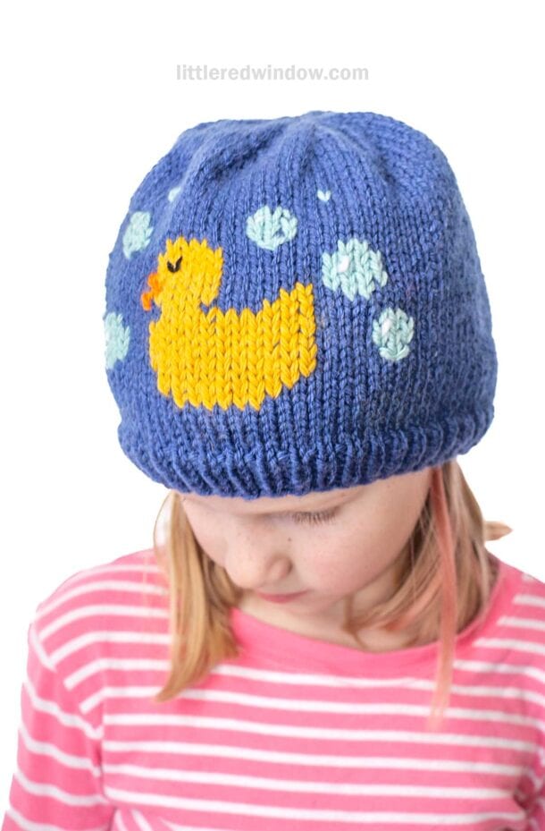 Rubber Duck Hat Knitting Pattern - Little Red Window