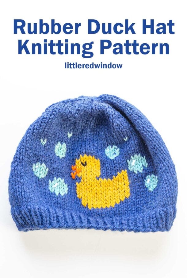 Rubber Duck Hat Knitting Pattern - Little Red Window