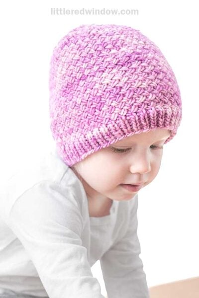 Tiny Basketweave Hat Knitting Pattern