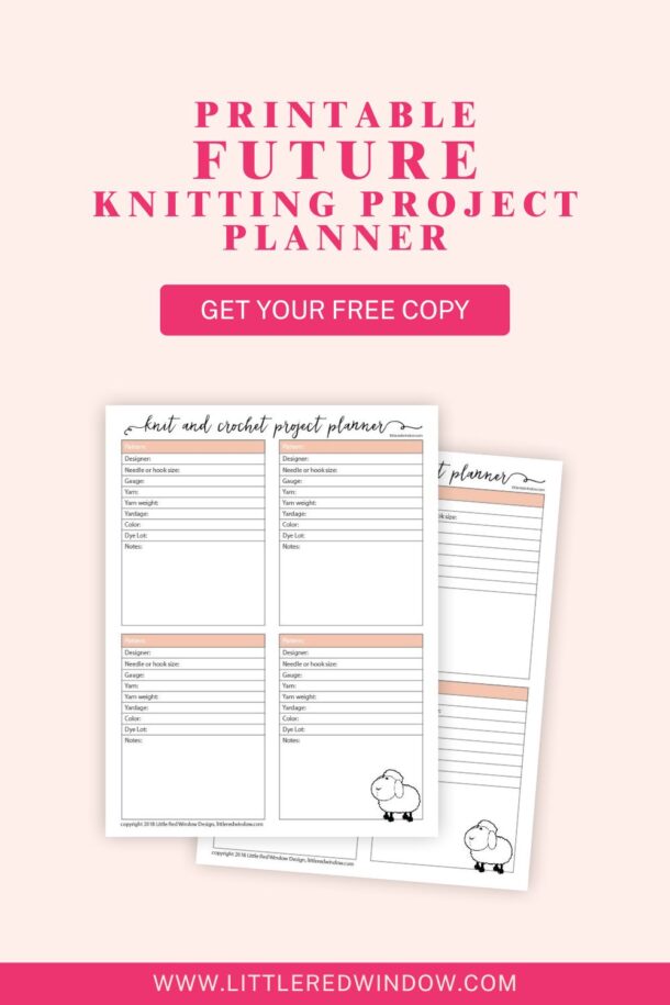 Free Printable Future Knitting Project Planner Page - Little Red Window