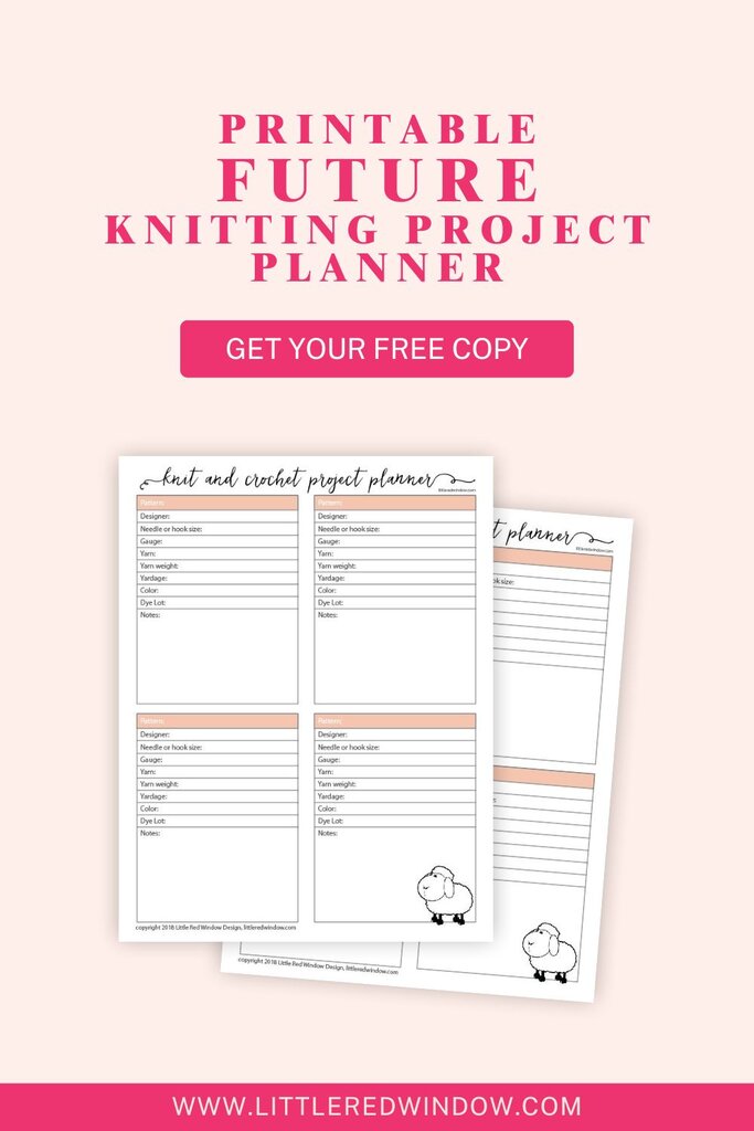 Free Printable Future Knitting Project Planner Page - Little Red Window
