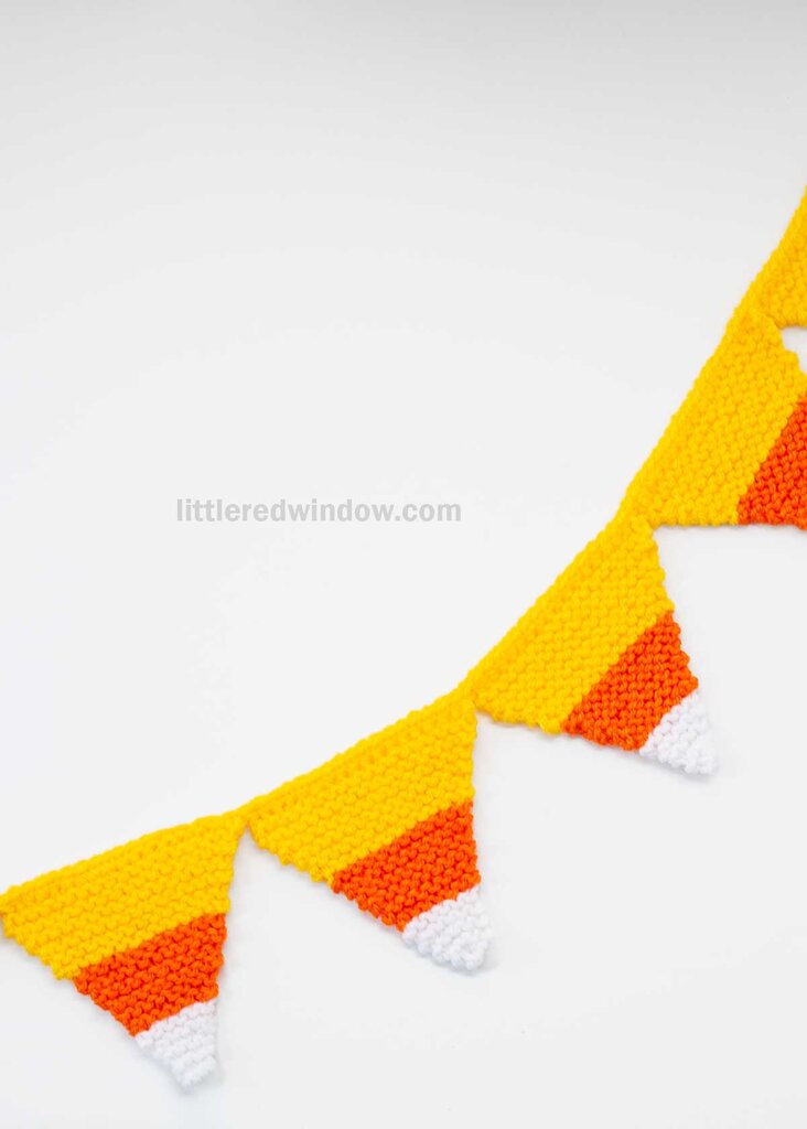 Candy Corn Garland Knitting Pattern - Little Red Window