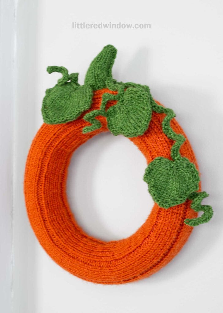 Pumpkin Wreath Knitting Pattern - Little Red Window