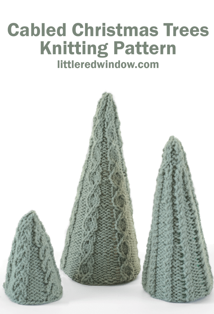 Cabled Christmas Trees Knitting Pattern 2.0 - Little Red Window