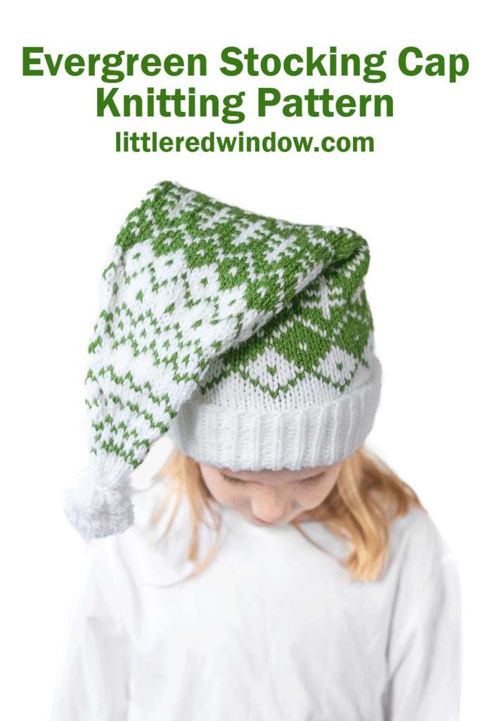 Evergreen Stocking Cap Knitting Pattern - Little Red Window